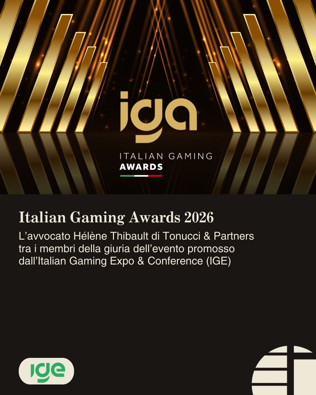 Italian Gaming Awards 2026. L’avvocato Hélène Thibault di Tonucci ...